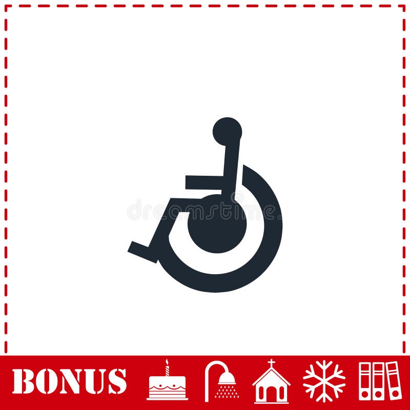 Disabled icon flat stock illustration. Illustration of icon - 190467389