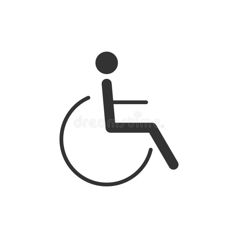 Disabled Icon Flat Style Isolated on White Background Stock Vector ...