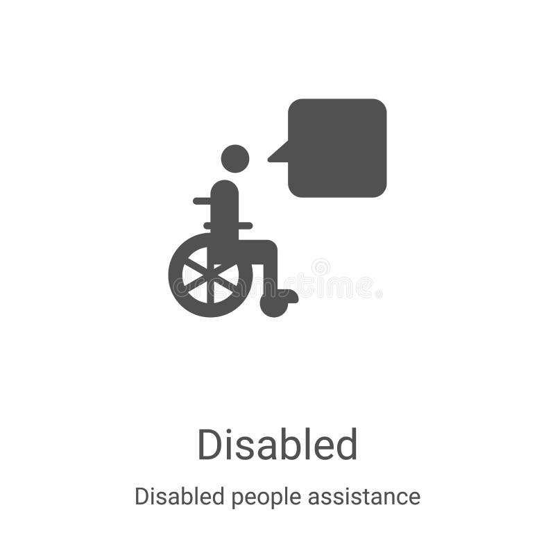Disabled Icon Vector from Disabled People Assistance Collection. Thin ...