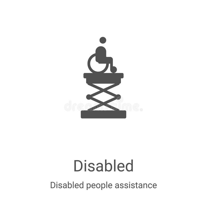 Disabled Icon Vector from Disabled People Assistance Collection. Thin ...