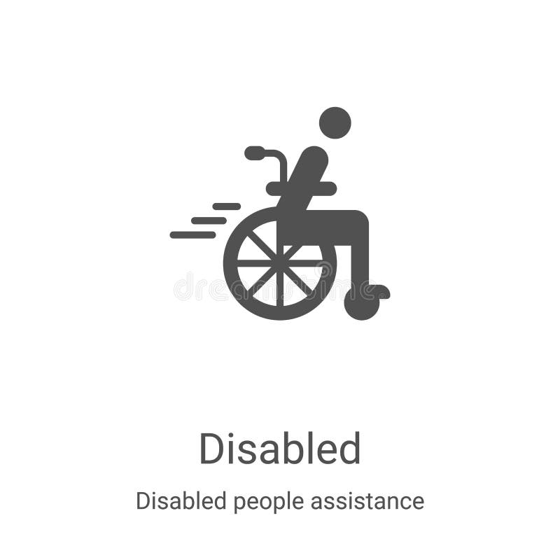 Disabled Icon Vector from Disabled People Assistance Collection. Thin ...