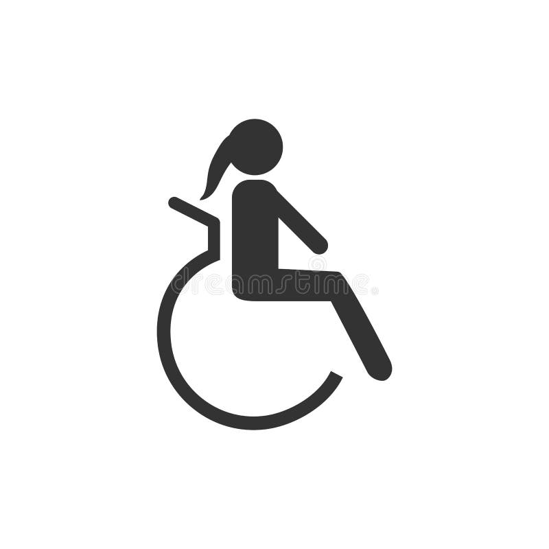 Disabled Icon. Woman. Vector Illustration, Flat Design. Stock Vector ...
