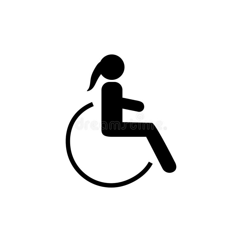 Disabled Icon. Woman. Vector Illustration, Flat Design. Stock Vector ...