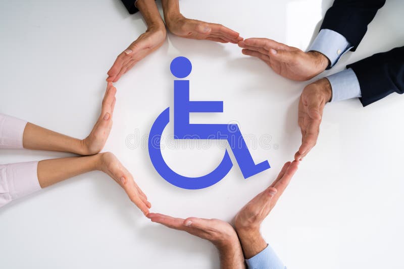Disabled icon on hand stock photo. Image of interface - 41038890