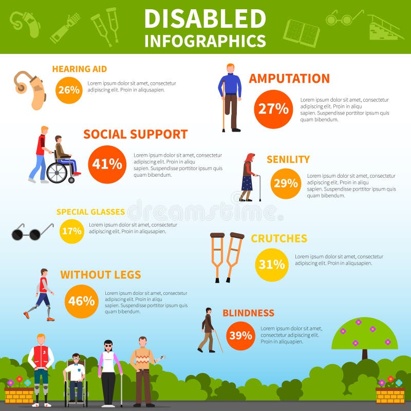 Disabled Infographics Layout Stock Vector - Illustration of decorative ...