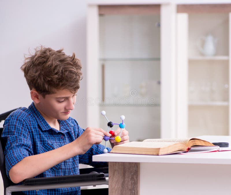 Disabled Kid Preparing for School at Home Stock Photo - Image of equal ...