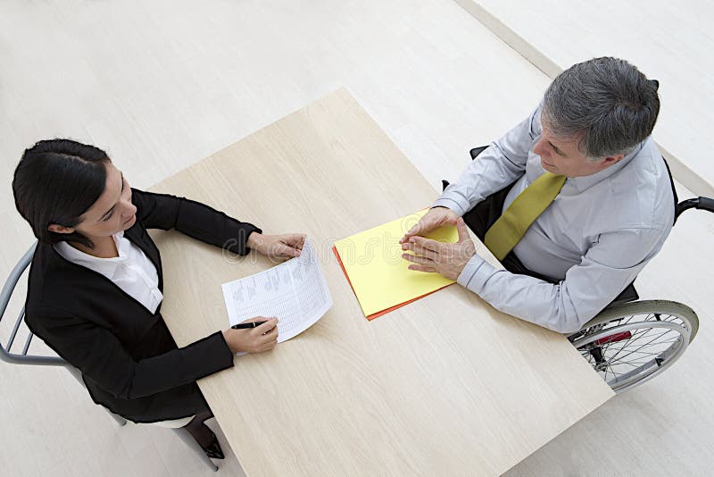 Disabled Male Candidate in Job Interview Stock Image - Image of ...