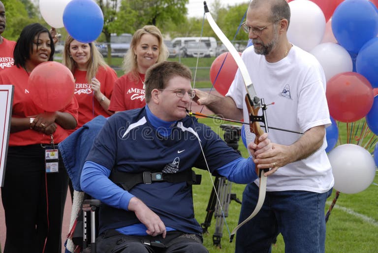 Disabled Man in Archery Competition Editorial Stock Image - Image of ...