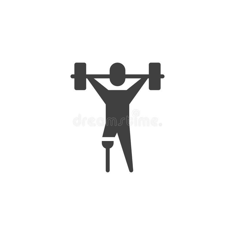 Disabled Man with a Barbell Vector Icon Stock Vector - Illustration of ...