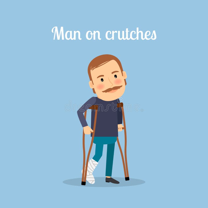 Cartoon Man Crutches Stock Illustrations – 564 Cartoon Man Crutches ...