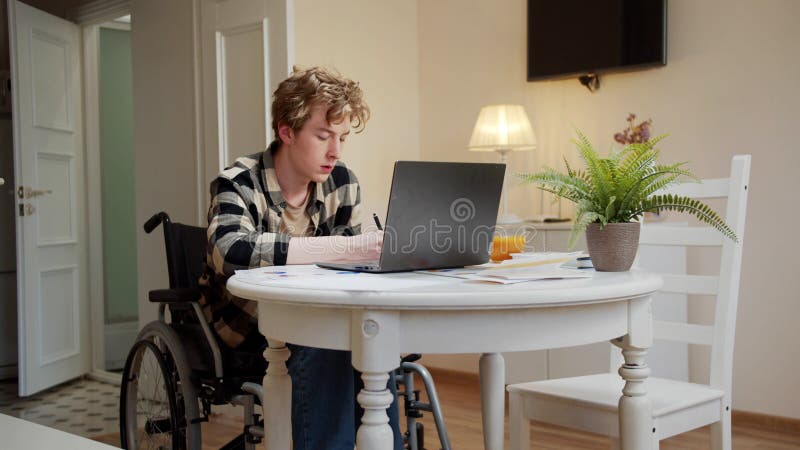 A Disabled Man is Hard Working Stock Photo - Image of home, disability ...