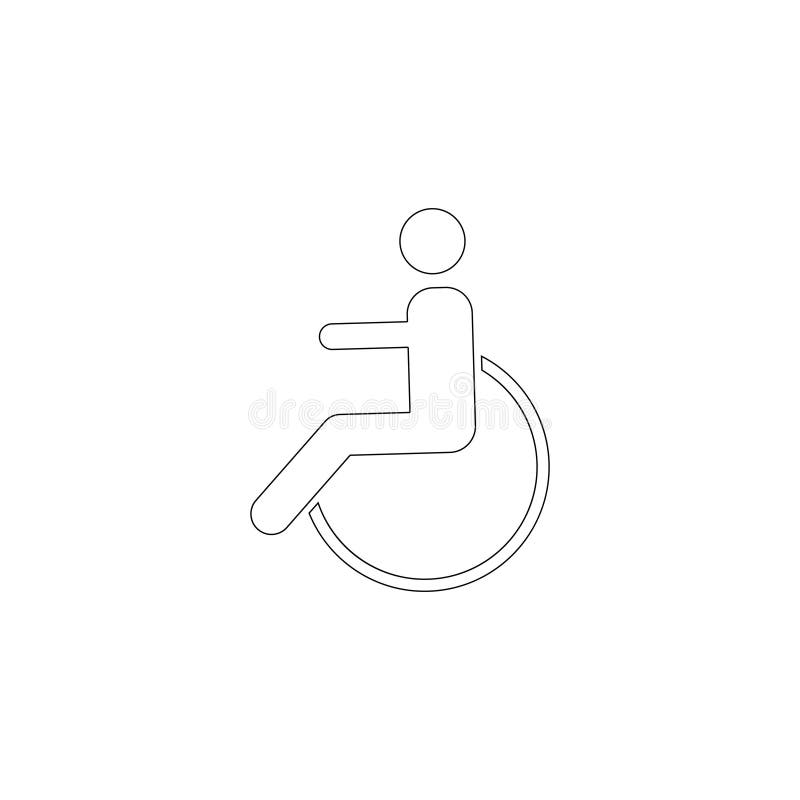 Disabled Man. Flat Vector Icon Stock Vector - Illustration of blue ...