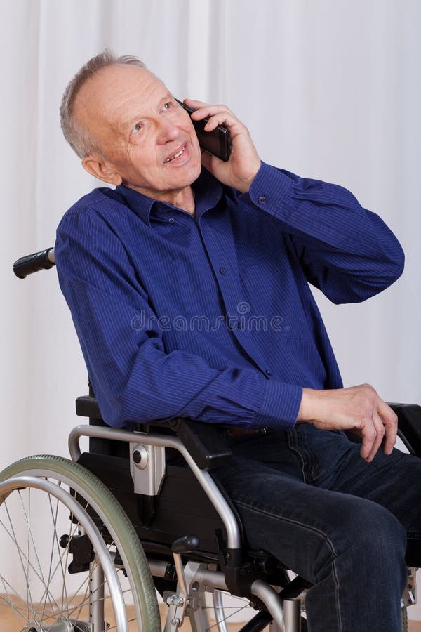 Disabled And Phone Stock Image Image Of Healthcare Autumn 35953413