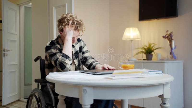 A Disabled Man is Tired after Hard Working Stock Image - Image of home ...