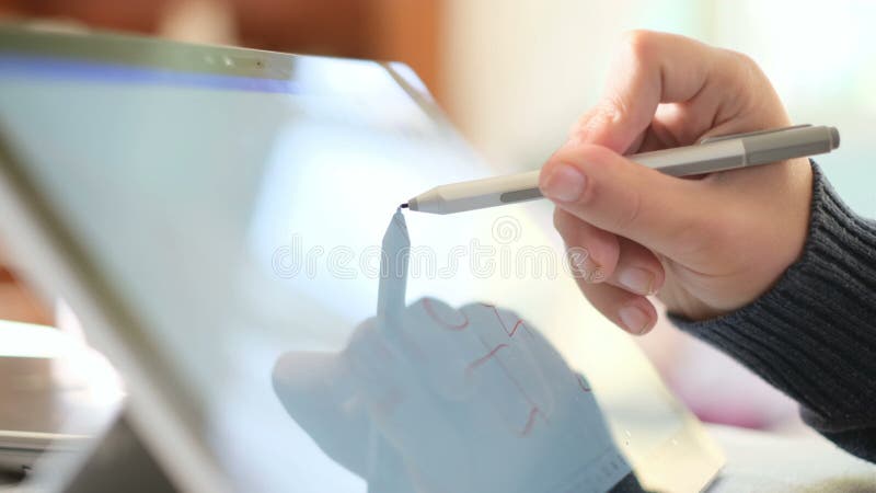 Disabled Man Using Graphics Tablet for Hand Motion Rehabilitation ...