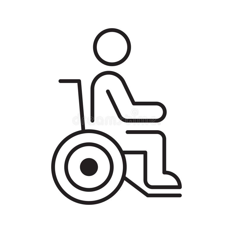 Disabled Man in Wheelchair Icon, Isolated on White Stock Illustration ...