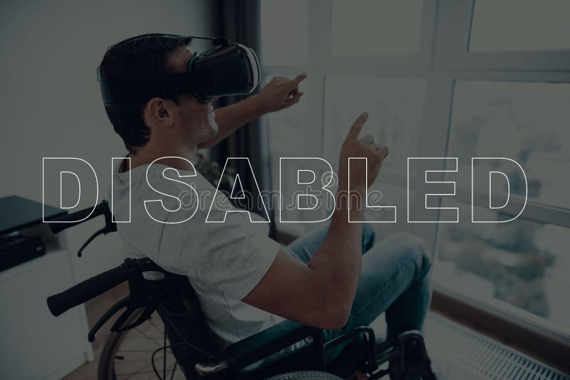Disabled Man in a Wheelchair Using a VR Stock Image - Image of business ...