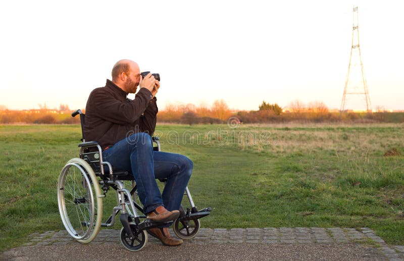 Disabled man stock photo. Image of camera, leisure, disability - 52016656