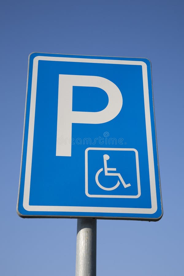 Blue Disabled Sign stock photo. Image of building, sign - 17788778