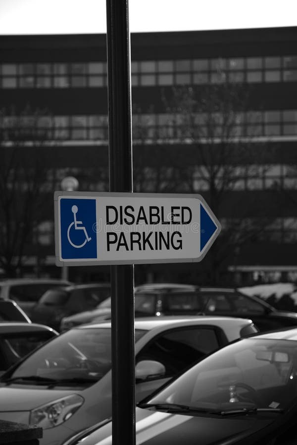 Disabled Parking Sign at a Car Park Stock Image - Image of warning ...