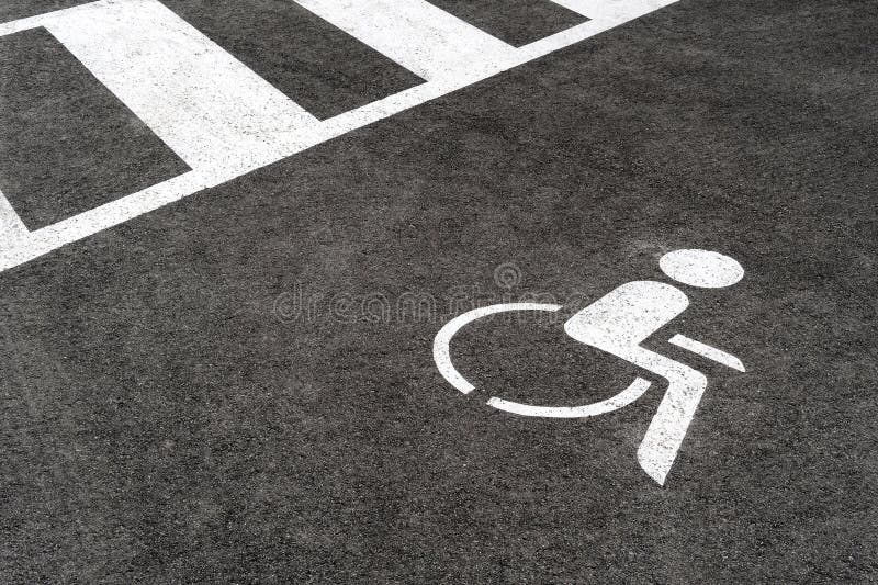 Disabled Parking Sign on the Road Stock Image - Image of handicap ...