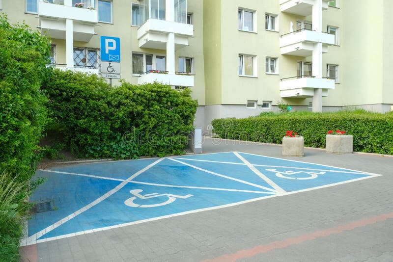 Disabled Parking Spaces Near the House Stock Image - Image of asphalt ... Disabled Parking Spaces Near the House Stock Image - Image of asphalt ...