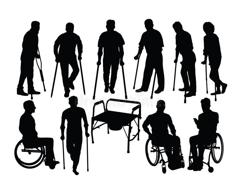 Disabled People Activity Silhouettes Stock Vector - Illustration of ...