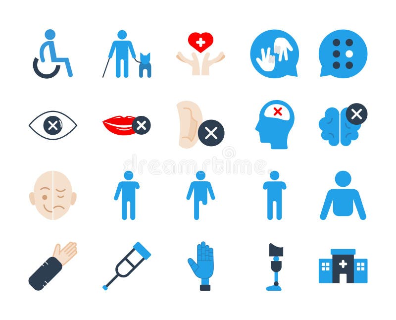 Blind Deaf Mute Icon Set Stock Illustrations – 35 Blind Deaf Mute Icon ...