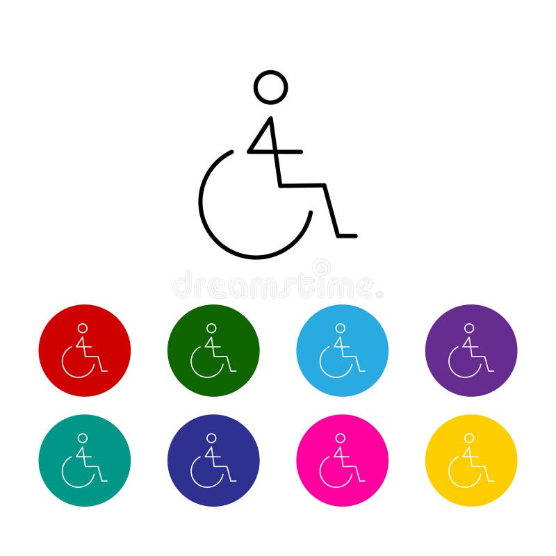 Disabled person icon stock vector. Illustration of graphic - 336174960