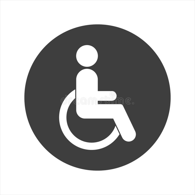 Disabled Person Icon on a White Background Stock Vector - Illustration ...