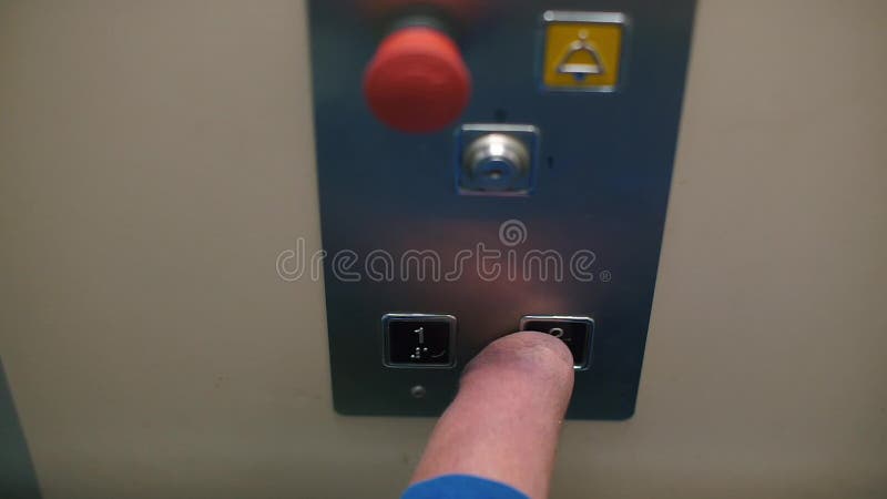 Disabled Person Presses an Elevator Button with a Stump. Stock Footage ...