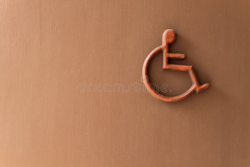 Disabled Person Sign on Wall Stock Photo - Image of symbol, female ...