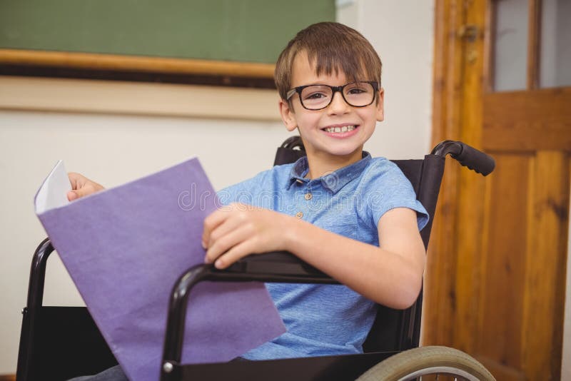 Disabled Pupil Smiling at Camera Stock Photo - Image of childhood ...
