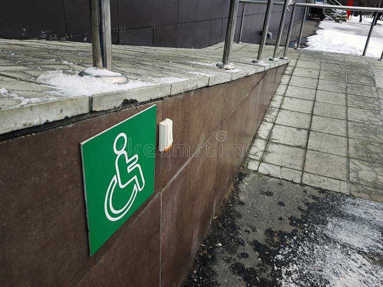 Disabled Ramp - Help Call Button Stock Image - Image of parking, blue ...