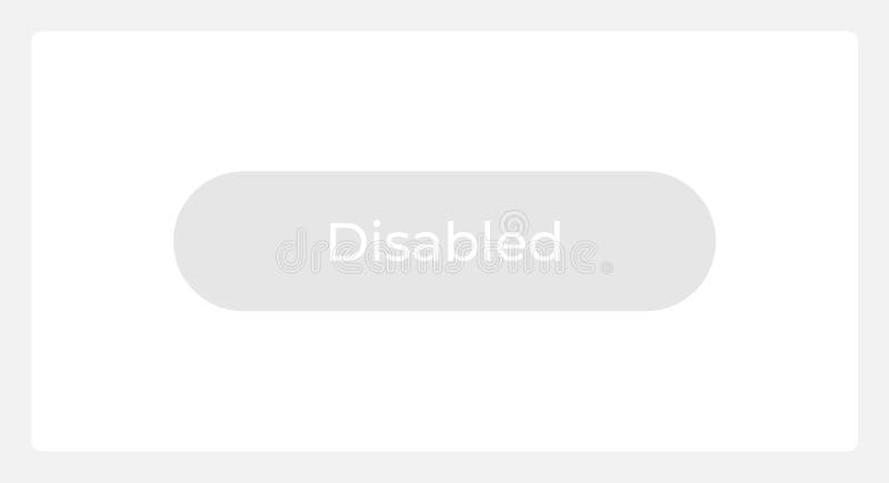 Disabled Register Button Ui Element Template Stock Vector