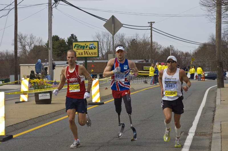 Disabled Runner and Guides editorial photo. Image of boston - 9049591