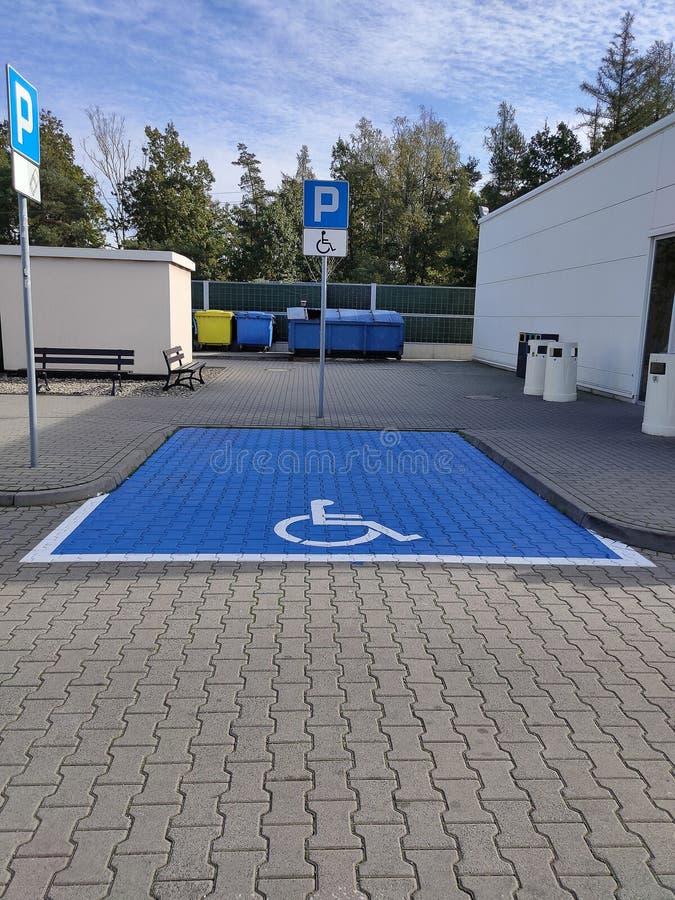 Disabled Sign, Detail of a Signal in a Parking Support Stock Image ...