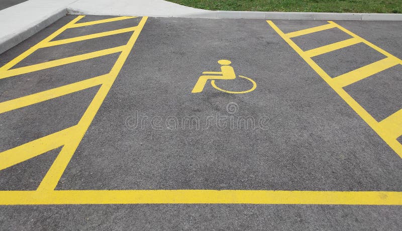Disabled Sign, Detail of a Signal in a Parking Support Stock Image ...