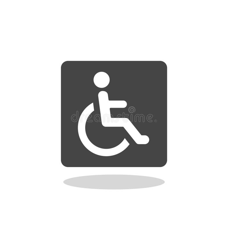 Disabled Sign Icon with Shadow Stock Illustration - Illustration of ...
