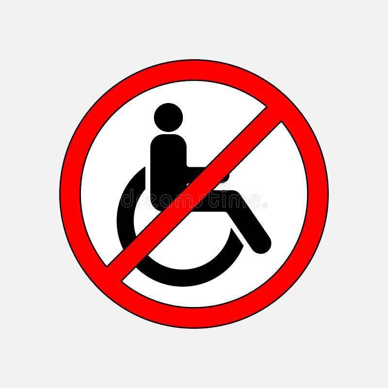 Disabled Sign in the Red Circle Stock Illustration - Illustration of ...