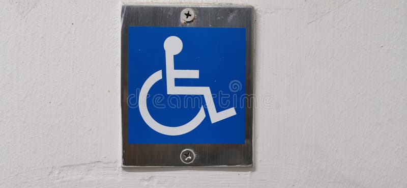 Disabled Sign for Wheelchair Users in Public Stock Image - Image of ...