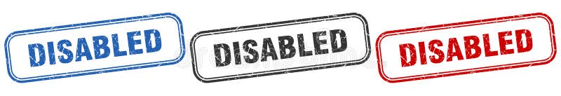 Disabled Square Isolated Sign Set. Disabled Stamp Stock Vector ...