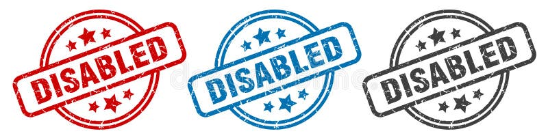 Disabled Stamp. Disabled Round Isolated Sign Stock Vector ...