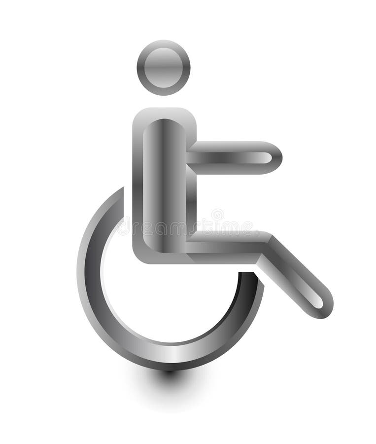 Disabled Stick Man in Wheelchair Metal Stock Vector - Illustration of ...