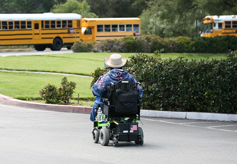 Disabled Boy On School Bus Wheelchair Lift Stock Photo - Image of cute ...