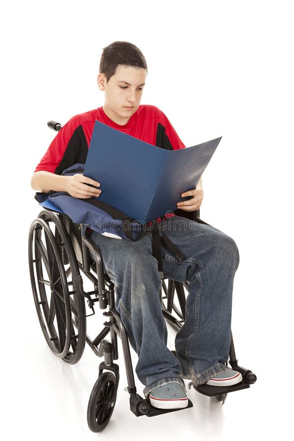 Disabled Teen Using Computer Stock Photo - Image of mobility, laptop ...