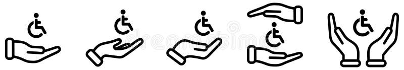 Disabled Symbol Above and in Hands - Protect Handicapped Sign Stock ...