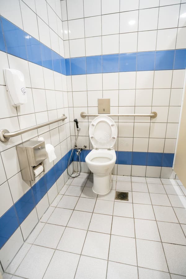 An disabled toilet stock image. Image of tiles, modern - 121907693