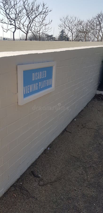 Disabled Viewing Platform Sign at Race Circuit. Editorial Photography ...