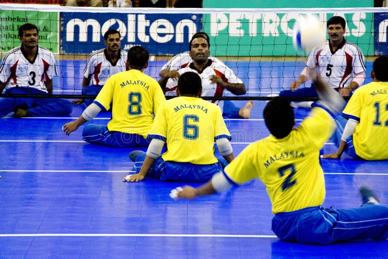 Disabled volleyball match editorial stock photo. Image of fespic - 5723573